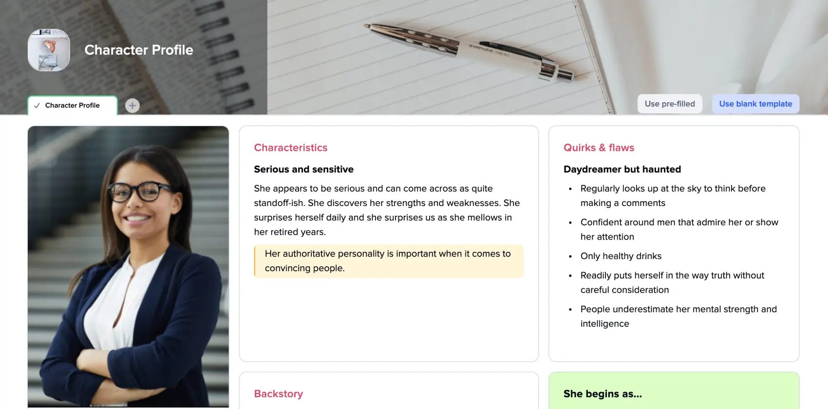 Free Template for Story Writing – create a story step-by-step online